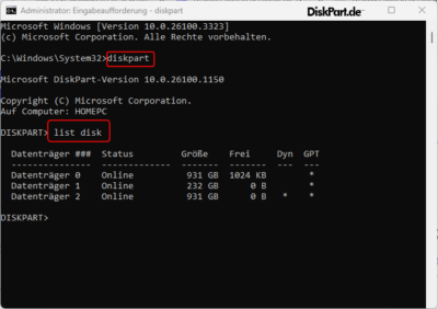 Erste Schritte mit Windows DiskPart: Installation und Start