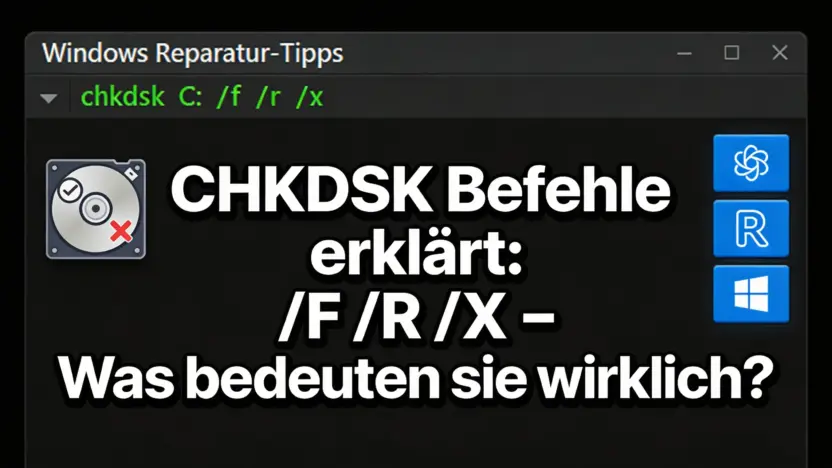 CHKDSK Befehle erklärt: /F /R /X – 14 Parameter im Überblick [2026]